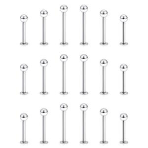 yaalozei 16g lip labret monroe medusa ashley nose ring stud stainless surgical steel long short snake bite silver tragus helix cartilage earring bar barbell piercing jewelry women men 8mm 10mm 12mm