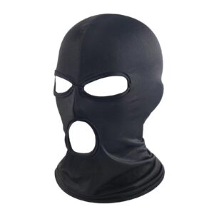 wysummer 3 hole full face mask, women men thin balaclava face mask for motorcycle bike hunting cycling cap ski (black)