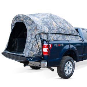 napier backroadz truck bed camping tent - waterproof 2-person tent - easy to install - compact storage case - sturdy camp & adventure shelter truck accessories - camouflage, compact short bed