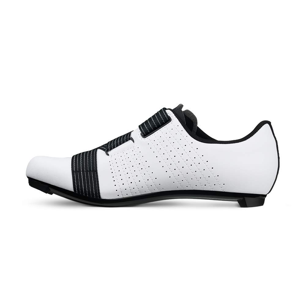 Fizik mens Tempo Powerstrap cycling footwear, White/Black, 11.5 US