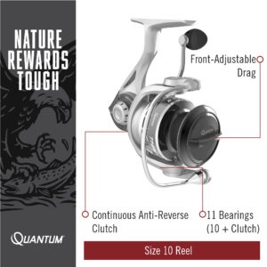 Quantum Throttle Spinning Combo, 10, 5.3:1 Gear Ratio, 5' Length 2pc, 2-6 lb Line Rate, Fast Action, Ambidextrous, TH10502ULA.NS3