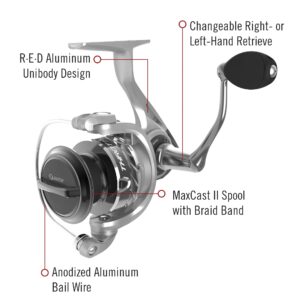 Quantum Throttle Spinning Combo, 10, 5.3:1 Gear Ratio, 5' Length 2pc, 2-6 lb Line Rate, Fast Action, Ambidextrous, TH10502ULA.NS3