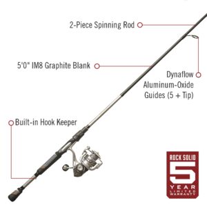 Quantum Throttle Spinning Combo, 10, 5.3:1 Gear Ratio, 5' Length 2pc, 2-6 lb Line Rate, Fast Action, Ambidextrous, TH10502ULA.NS3