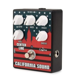 caline guitar effect pedal california sound vintage guitar distortion effects 3-band eq guitar pedal metal true bypass cp-57