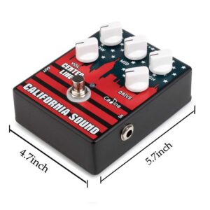 Caline Guitar Effect Pedal California Sound Vintage Guitar Distortion Effects 3-Band EQ Guitar Pedal Metal True Bypass CP-57