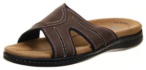 dockers men's slide sandal, dark brown, 10 wide