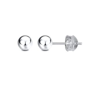 jadenova 925 sterling silver earrings silver studs ball earrings for women (6mm, 1 pair)