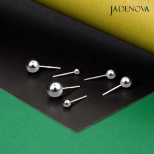 JADENOVA 925 Sterling Silver Earrings Silver Studs Ball Earrings for Women (6mm, 1 Pair)