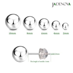 JADENOVA 925 Sterling Silver Earrings Silver Studs Ball Earrings for Women (6mm, 1 Pair)