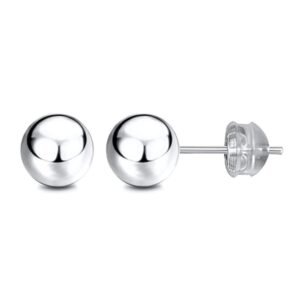 jadenova 925 sterling silver earrings silver studs ball earrings for women (10mm, 1 pair)