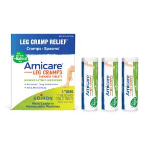 boiron arnicare leg cramps for day and night relief from cramping and stiffness in feet or calves - 33 tablets