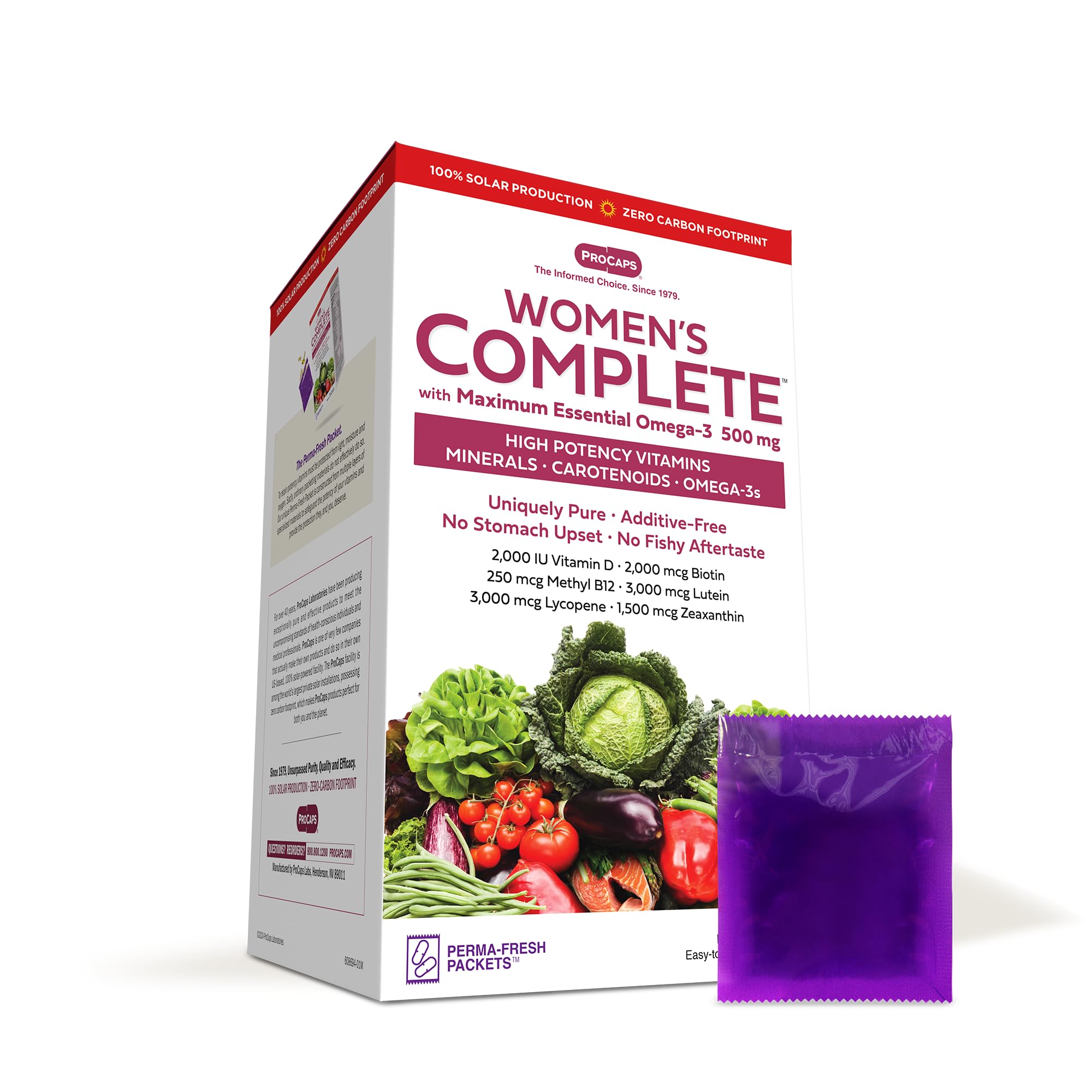 ANDREW LESSMAN Multivitamin - Women's Complete with Maximum Essential Omega-3 500 mg 120 Packets – 30+ High Potencies of All Nutrients, Essential Vitamins, Minerals & Carotenoids. No Additives