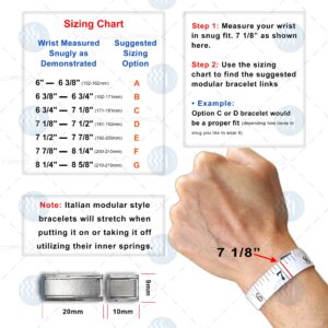 Dolceoro Medical Alert ID Bracelet for Medication ELIQUIS - Stretchable Modular Charm Link for Women and Men - Stainless Steel