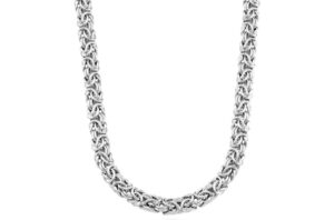 miabella 925 sterling silver italian byzantine necklace for women, handmade in italy (length 18 inches (small))