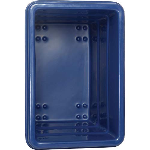 Global Industrial 6 Bushel HDPE Plastic Box Truck with Steel Base, Blue, 33-2/5"L x 23" W x 24-1/2"H