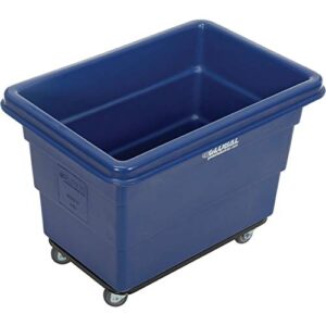 Global Industrial 6 Bushel HDPE Plastic Box Truck with Steel Base, Blue, 33-2/5"L x 23" W x 24-1/2"H