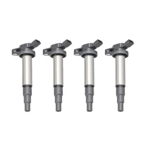 replacement ignition coil pack set of 4 - compatible with toyota, lexus, scion - 1.8l l4 corolla, matrix, prius, v, plug-in, vibe, xd, ct200h - replaces 90919-02252, 90919-02258, uf596, uf619, c1714