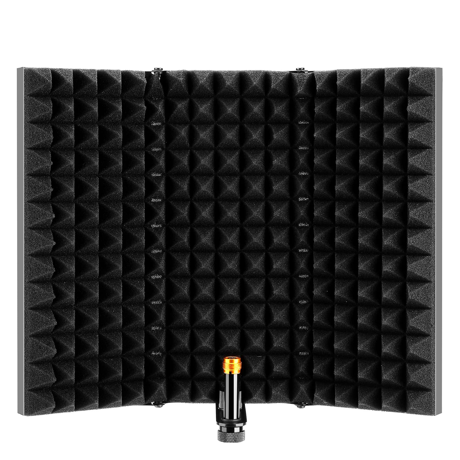 AGPTEK Microphone Isolation Shield, Foldable Adjustable Durable Studio Recording Microphone Isolator Panel for Stand Mount or Table Top