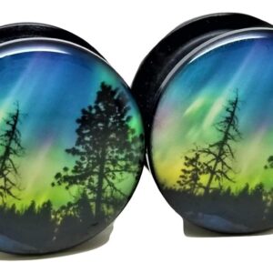 Pierced Republic Northern Lights Ear Plugs - Acrylic - Screw-On - New *Pair* - 8 Sizes (1/2" (12mm))