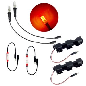 2 pack ember orange fire effect flame simulation led light props kit with flicker effects control