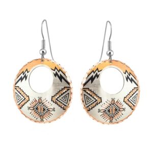 front line jewelry sw native american earrings copper hoop earrings in a sunburst design perfect for women who appreciate native american jewelry.