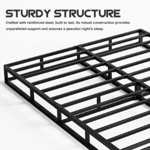 ZIYOO King Box Spring and Cover 9 Inch High Profile Metal Boxspring Easy Assembly,Mattress Foundation/Heavy Duty Metal Steel Structure/Quiet Noise-Free Accessory