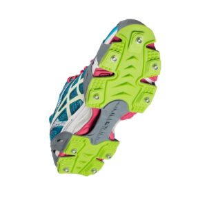 STABILicers Run Traction Cleats for Running on Snow and Ice, Grey/Green, Medium