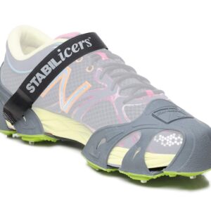 STABILicers Run Traction Cleats for Running on Snow and Ice, Grey/Green, Medium