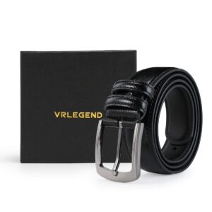 VRLEGEND Mens Belts Big and Tall 36"-70" Men Leather Belt Casual Work Dress Belt,Black & Brown Colors (48"-51" Waist, Brown)