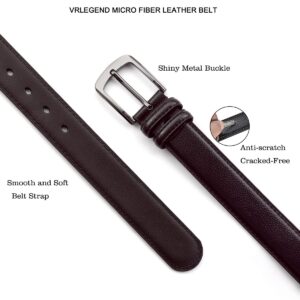 VRLEGEND Mens Belts Big and Tall 36"-70" Men Leather Belt Casual Work Dress Belt,Black & Brown Colors (48"-51" Waist, Brown)