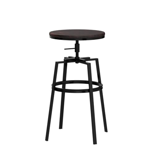 COSTWAY Counter Height Bar Stools, Set of 2, Swivel Adjustable, Round Top Pub Bistro Kitchen Dining Side Chair Metal Barstools with Footrest