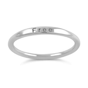 silvercloseout sterling silver thin stackable free ring - size 7