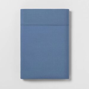 ultra soft 100% cotton blue flat sheet 300 thread count - twin xl