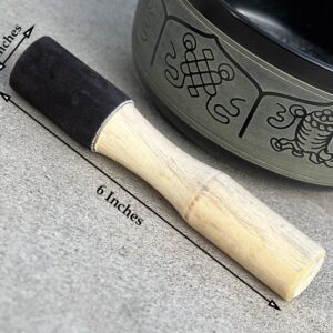 Tibetan Hard Wood Singing Bowl Leather-Wrapped Striker, Mallet