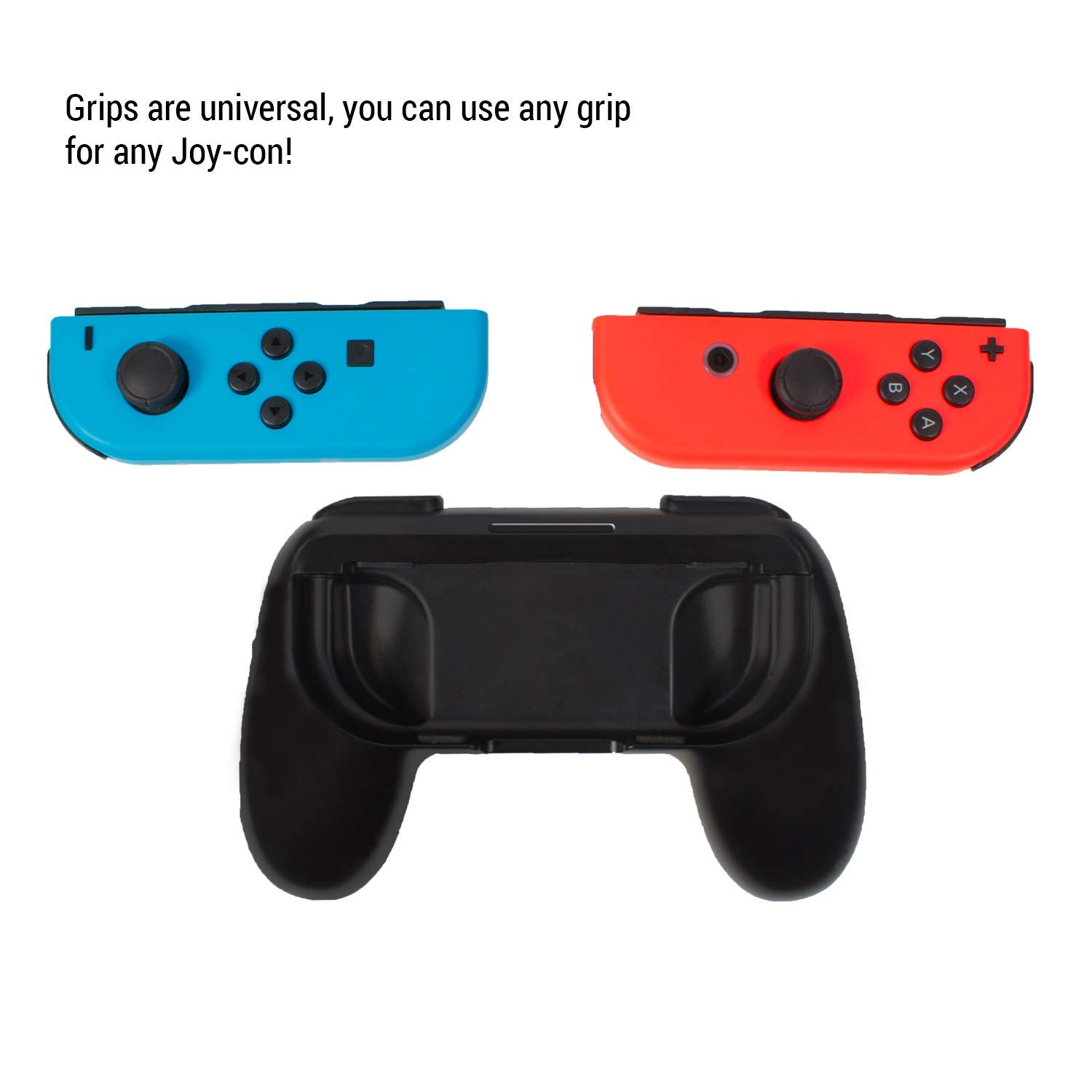 Orzly Grips for Nintendo Switch Joycon Controller Grips for Super Smash Brothers and Other Games. Party [4 Pack] Joy-Cons Grips with LED Light Edition - Patented Design