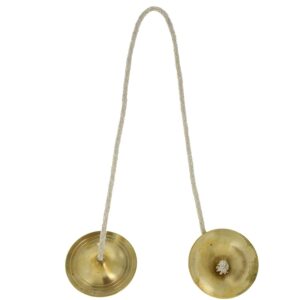 Indian Traditional Brass Manjeera/Manjira Musical Instruments Percussion Hand Cymbals for Hindu Bhajans 2.5 Inches