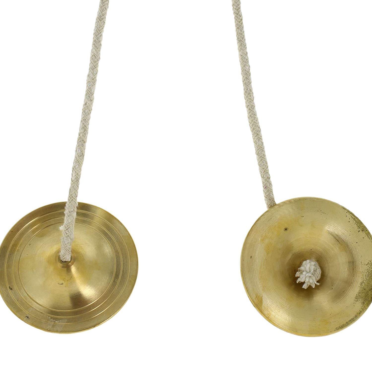 Indian Traditional Brass Manjeera/Manjira Musical Instruments Percussion Hand Cymbals for Hindu Bhajans 2.5 Inches