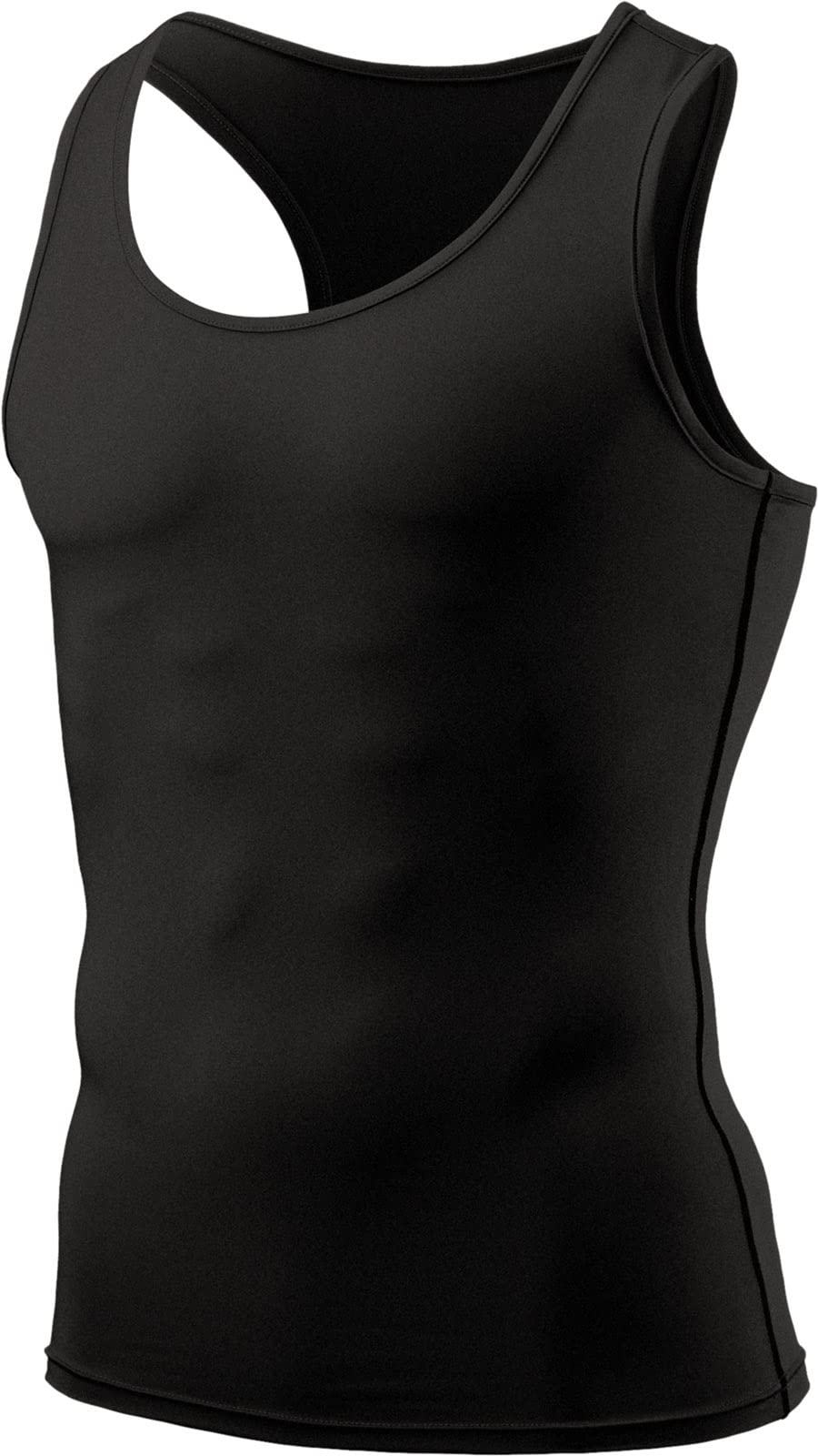 TSLA Men's Athletic Compression Sleeveless Tank Top, Cool Dry Sports Running Basketball Workout Base Layer, Active Shirts Black, Large