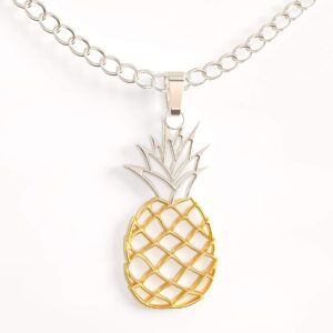 Happy Kisses Pineapple Necklace – Be A Pineapple Pendant – Message Card (Gold and Silver)