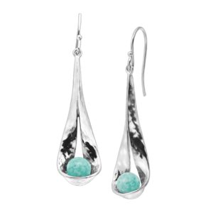 silpada 'blue oasis' natural amazonite drop earrings in sterling silver