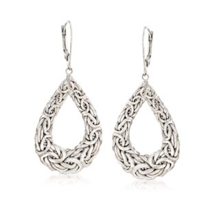 ross-simons sterling silver byzantine open teardrop earrings