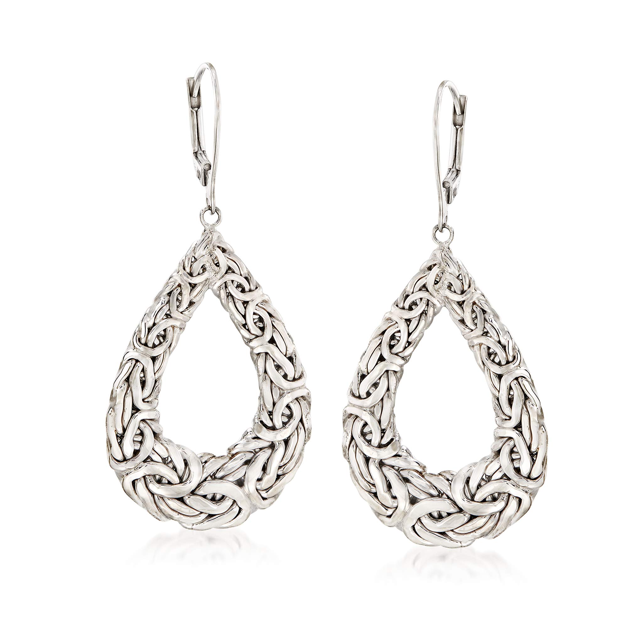 Ross-Simons Sterling Silver Byzantine Open Teardrop Earrings