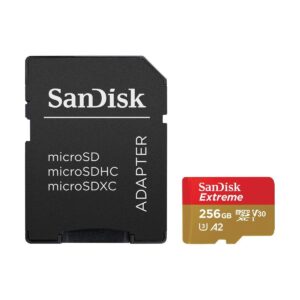 sandisk 256gb extreme uhs-i microsdxc memory card with sd adapter