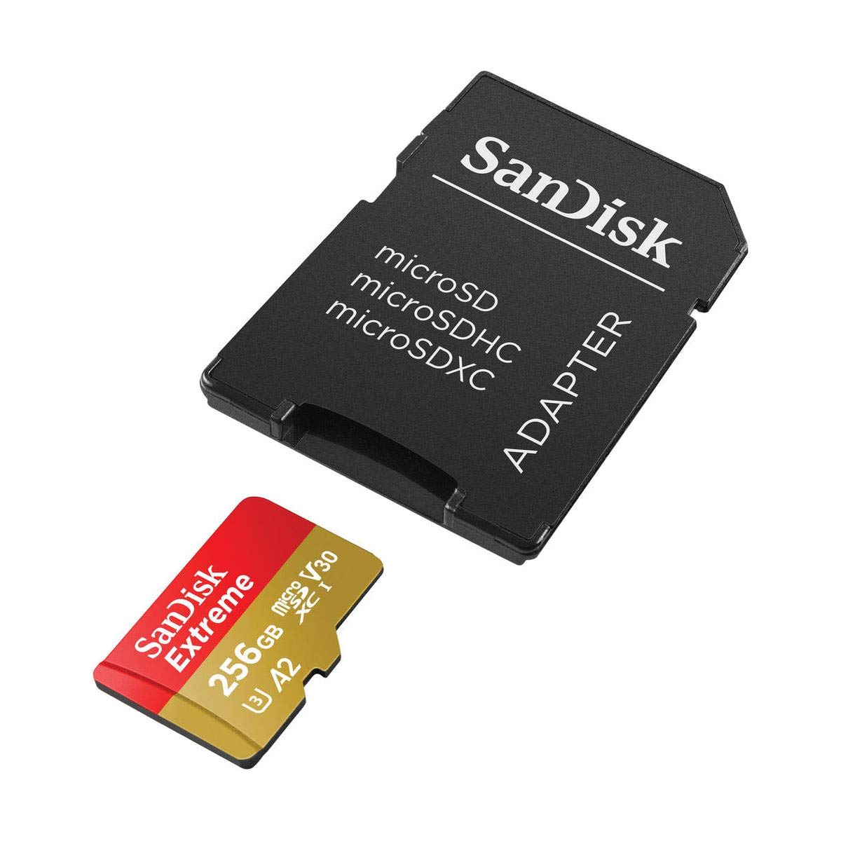 SanDisk 256GB Extreme UHS-I microSDXC Memory Card with SD Adapter