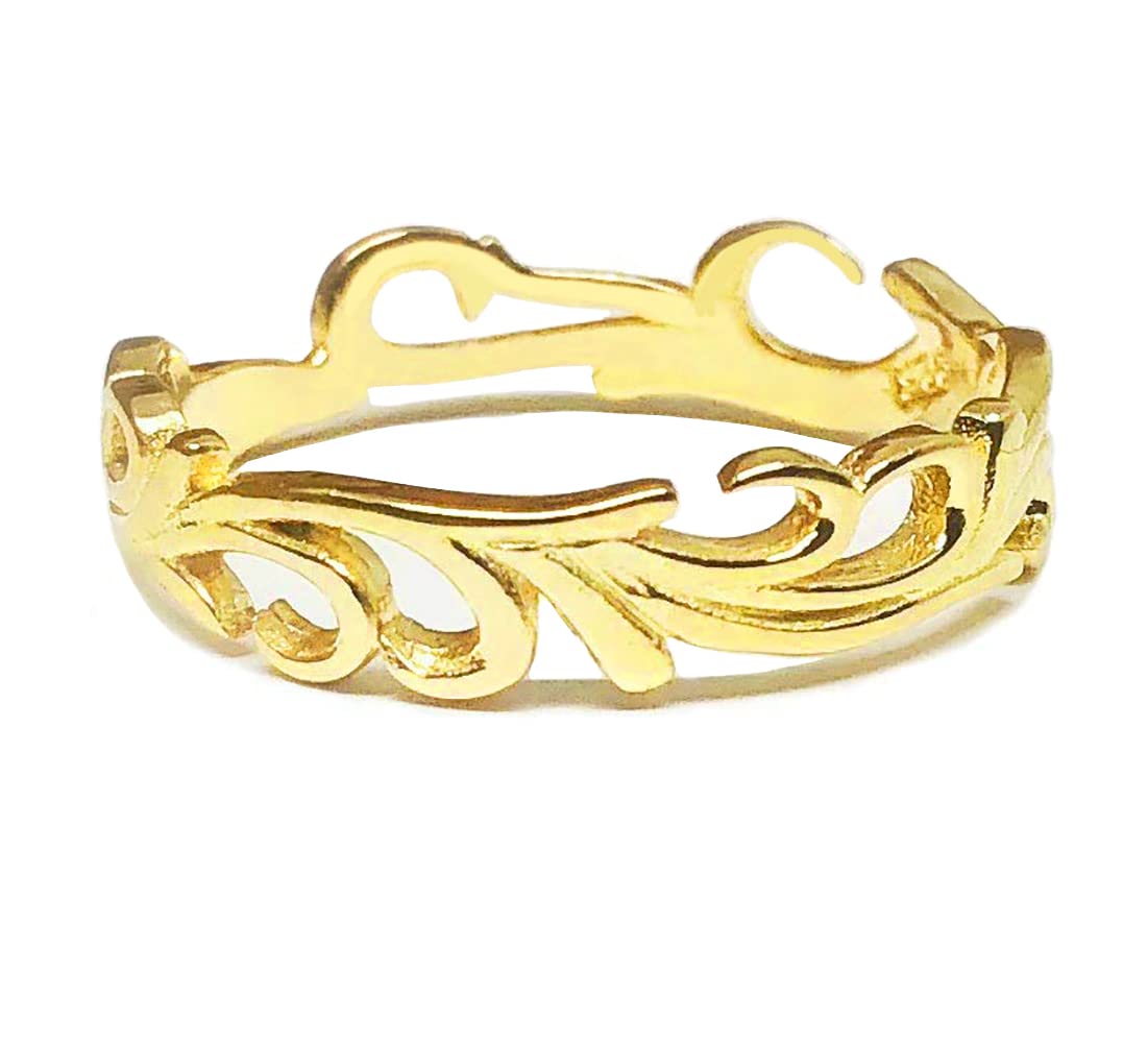 CloseoutWarehouse Yellow Gold-Tone Plated Sterling Silver Eternal Flame Filigree Ring Size 10