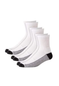 kingsize men's 1/4 length cushioned crew socks 3-pack - 2xl, white