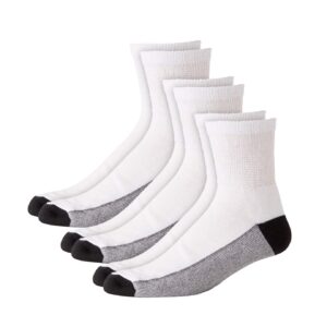 KingSize Men's 1/4 Length Cushioned Crew Socks 3-Pack - 2XL, White