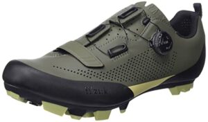 fizik mens platform cycling shoe, military green/tangy green, 9 us