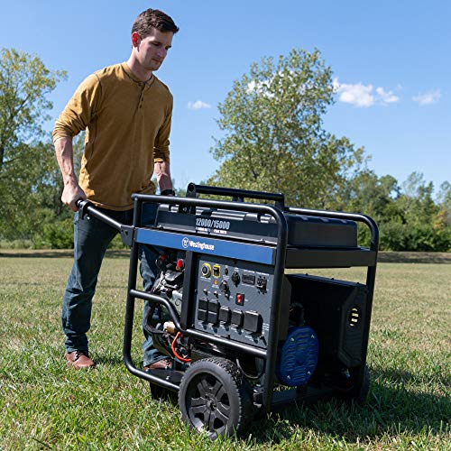 Westinghouse 15000 Peak Watt Home Backup Portable Generator, Remote Electric Start with Auto Choke, Transfer Switch Ready 30A & 50 Outlets, Gas Powered