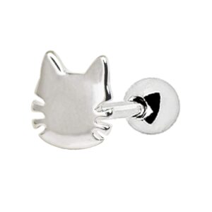 little aiden animated kitty cat cartilage earring size 16ga 1/4"